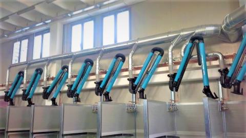 Welding Fume Extraction Arms - Arms for HAZLOC | Controlled Air Design